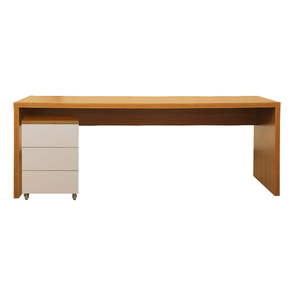 Conjunto Bancada Contemporânea Louro Freijó - 1,36m + Módulo ...